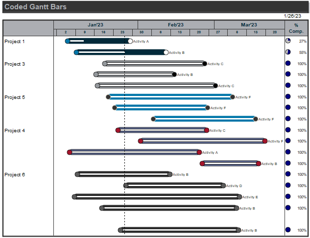 Microsoft Project Import - Coded Gantt Bars